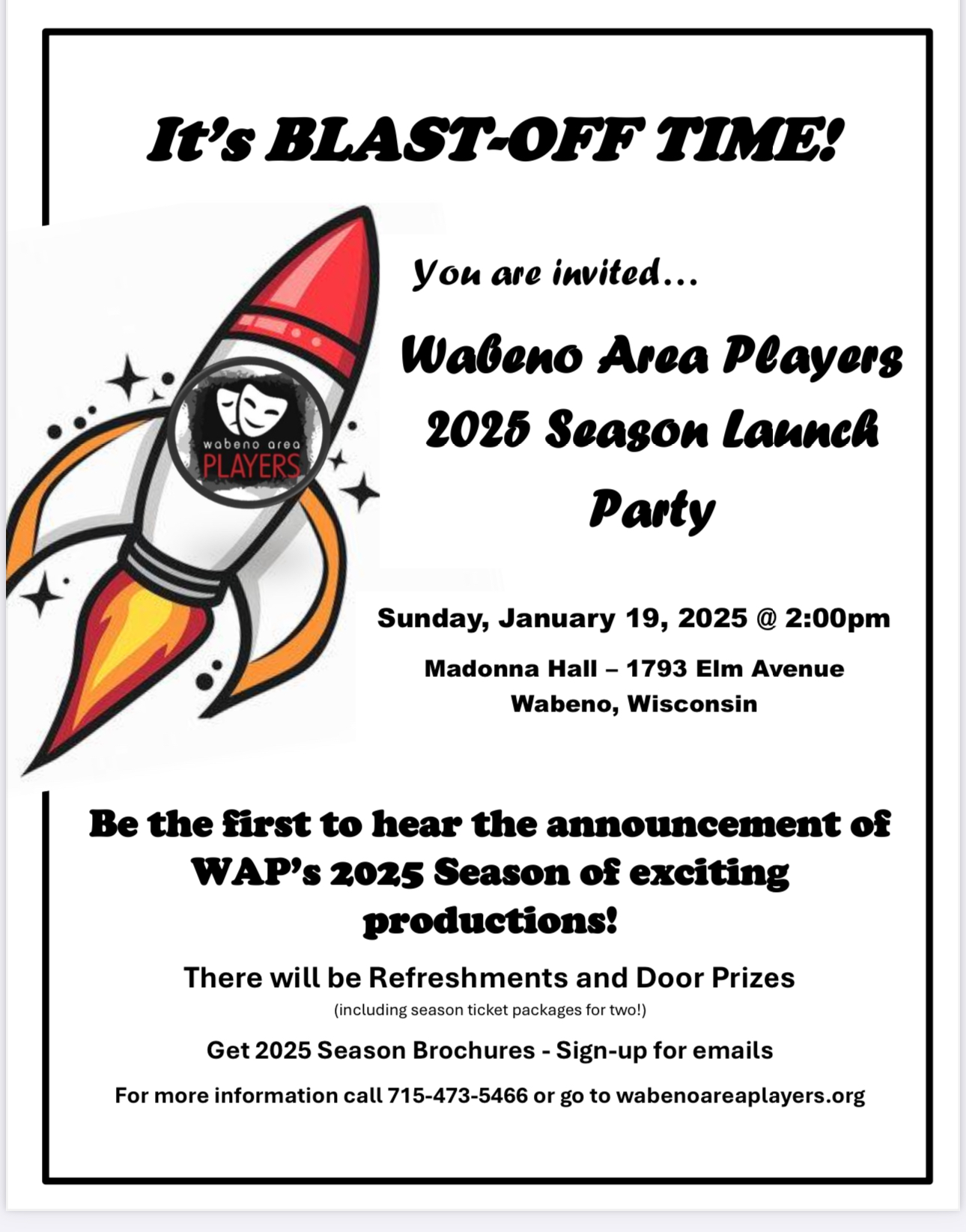 2025 Season Launch Party – Wabeno Area Players